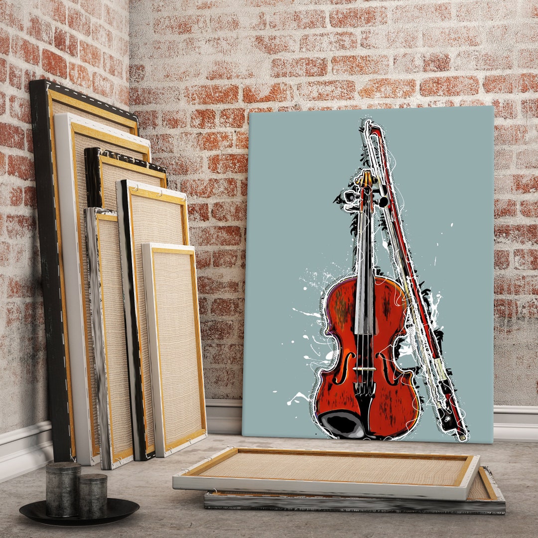 Wall Art Home Decor Canvas Guitars Musical Instrument Print Painting ...