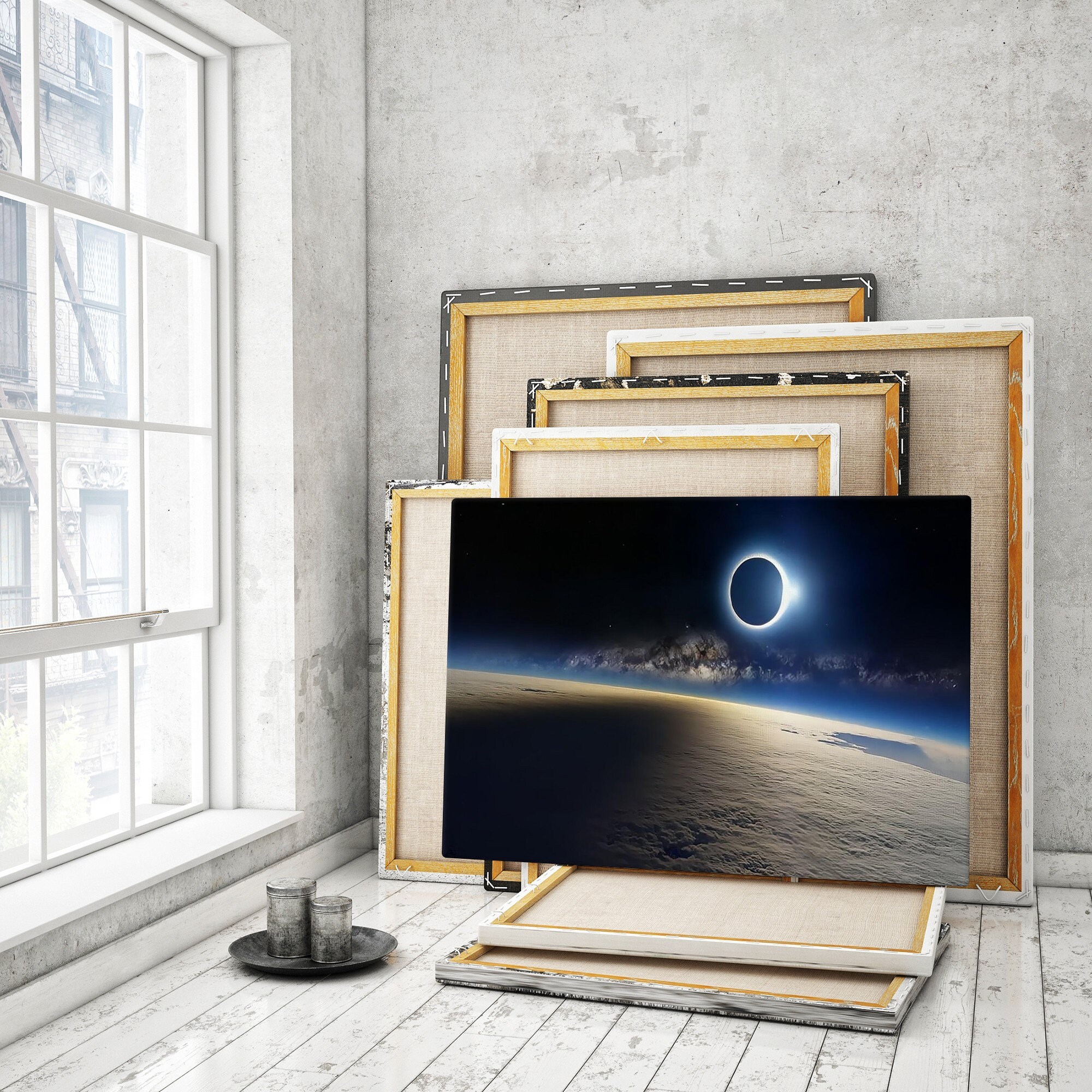 The Solar Eclipse Canvas,eclipse Art,celestial Decor,astronomy Wall Art ...