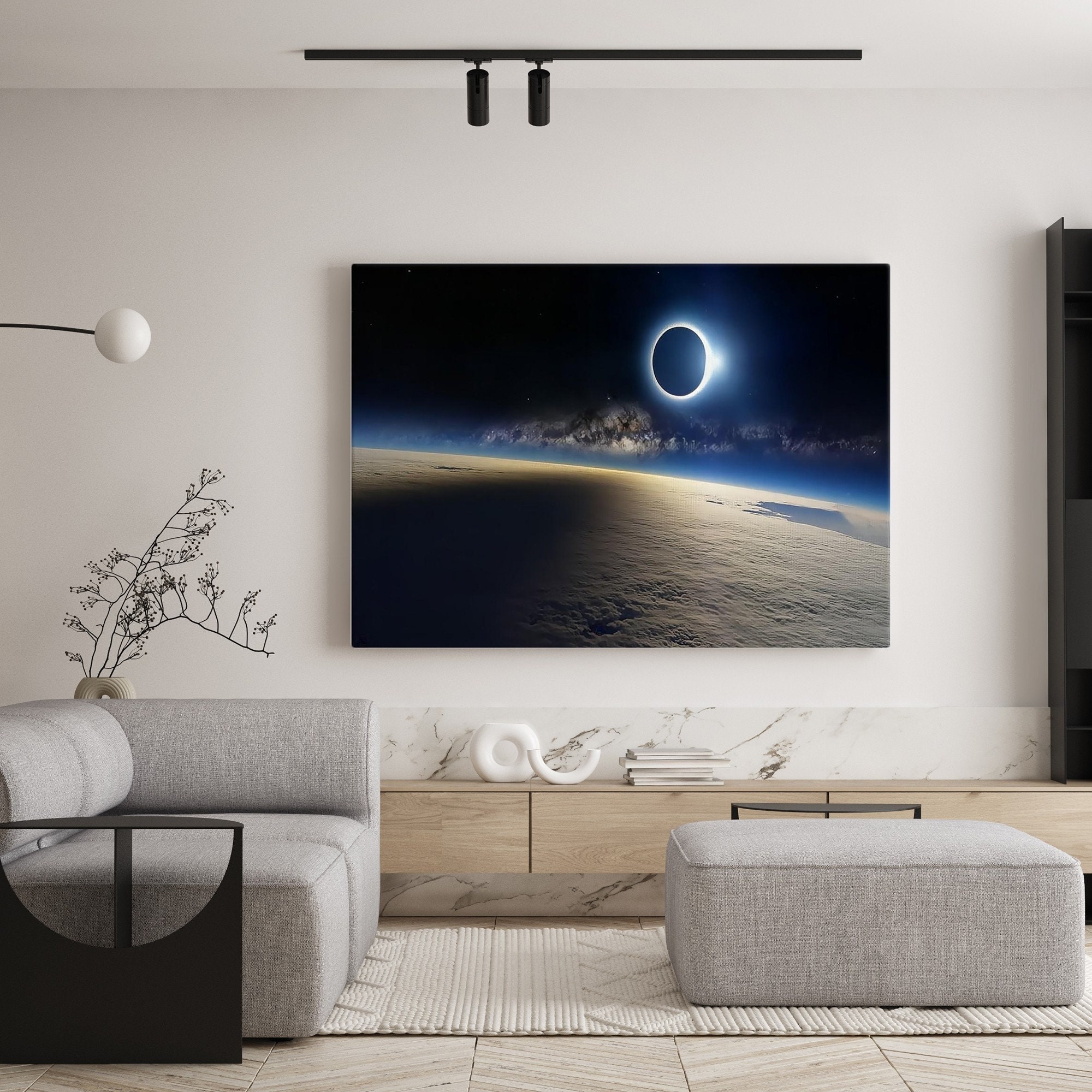 The Solar Eclipse Canvas,eclipse Art,celestial Decor,astronomy Wall Art ...