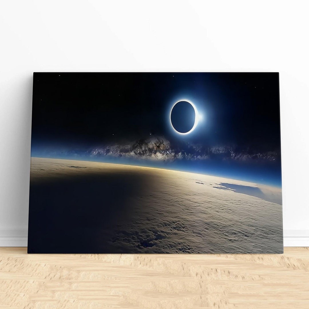 The Solar Eclipse Canvas,eclipse Art,celestial Decor,astronomy Wall Art ...