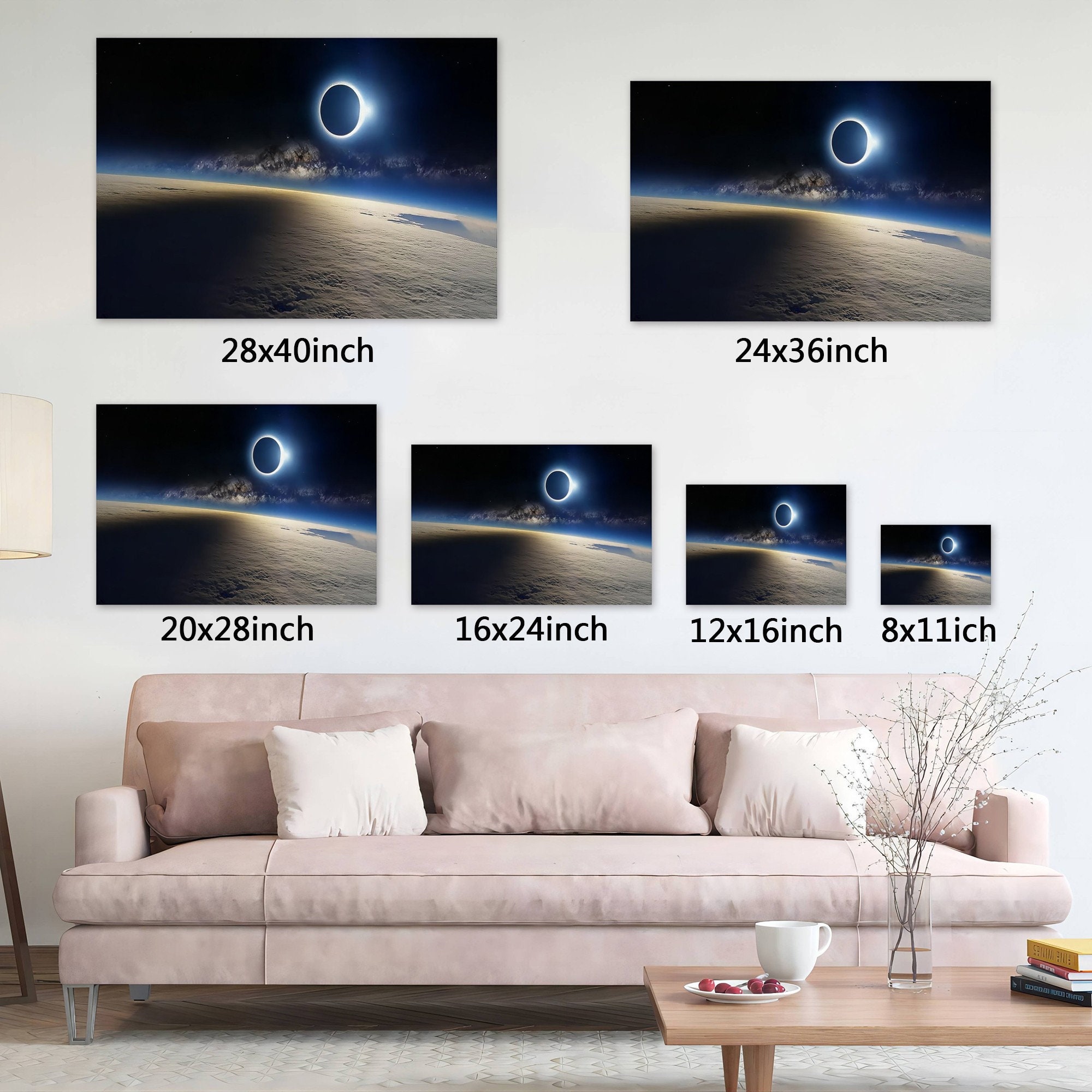 The Solar Eclipse Canvas,eclipse Art,celestial Decor,astronomy Wall Art ...