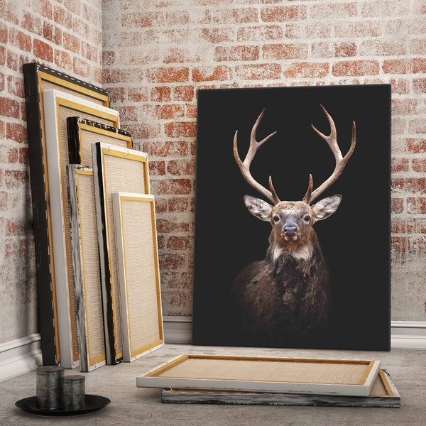 Deer Canvas Art - Etsy