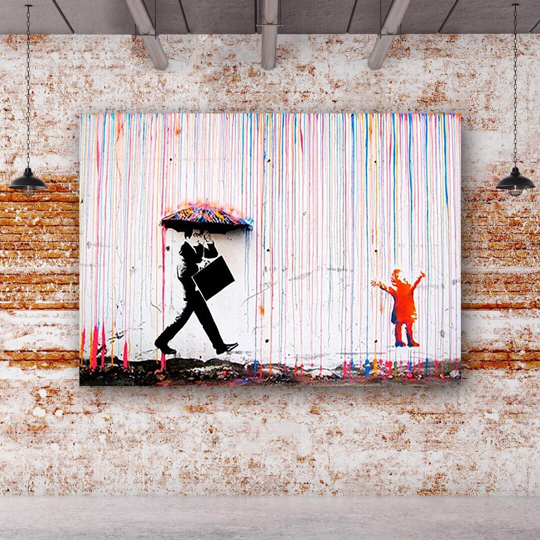 Graffiti Rain, Jumbo Poster, Canvas Wall Art, Jumbo Wall Art, Canvas ...