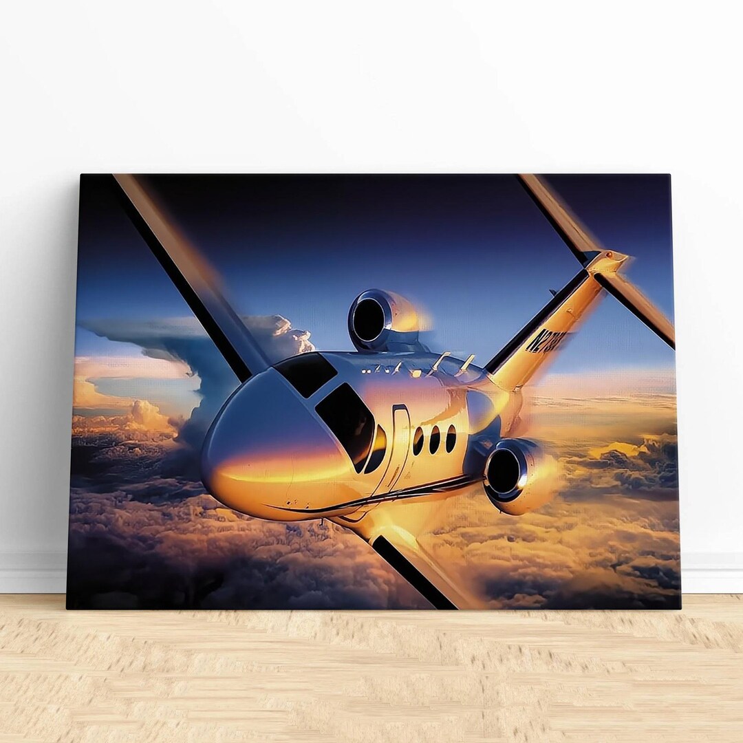 Airplane Canvas Wall Art,sunset View Art,perfect Aviation Decoration ...