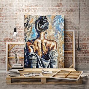 Abstract Woman Back Canvas Wall Art Painting, Woman Back Art Painting ...