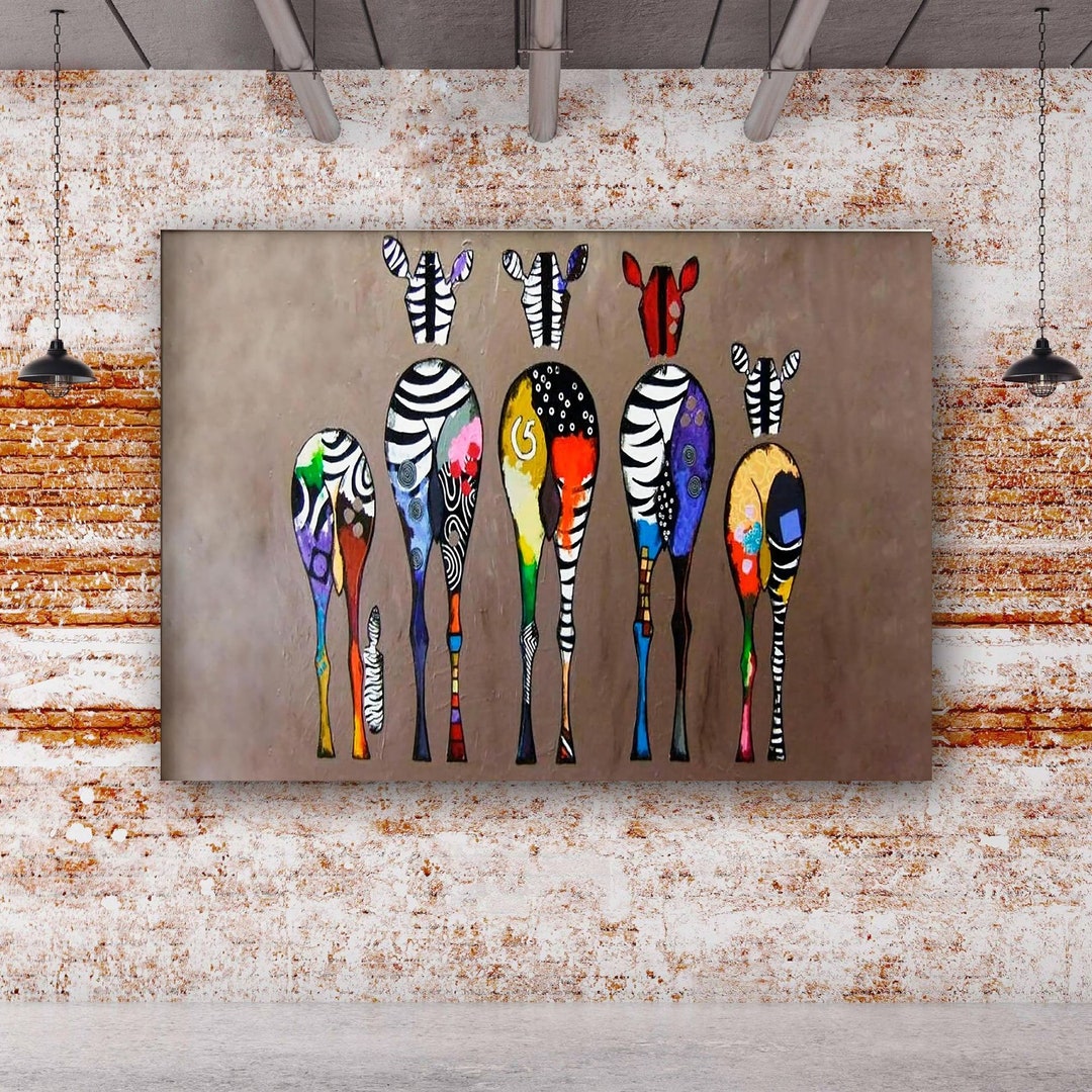 Zebra Canvas Wall Art Painting, Canvas Wall Decoration, Animal Posters ...