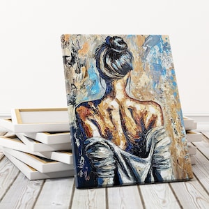 Abstract Woman Back Canvas Wall Art Painting, Woman Back Art Painting ...