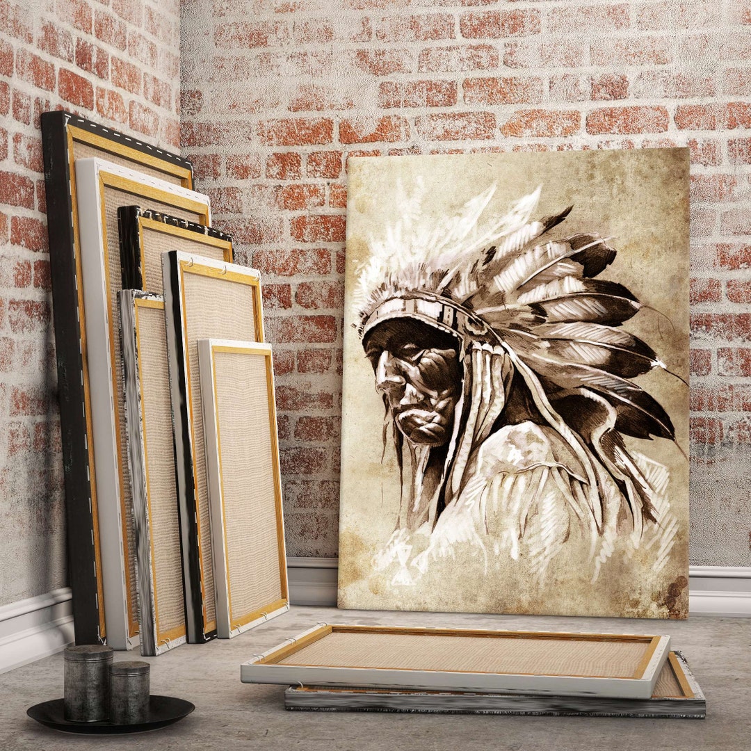 Print on Canvas, Native American Art, Indigenous Painting, Southwestern ...