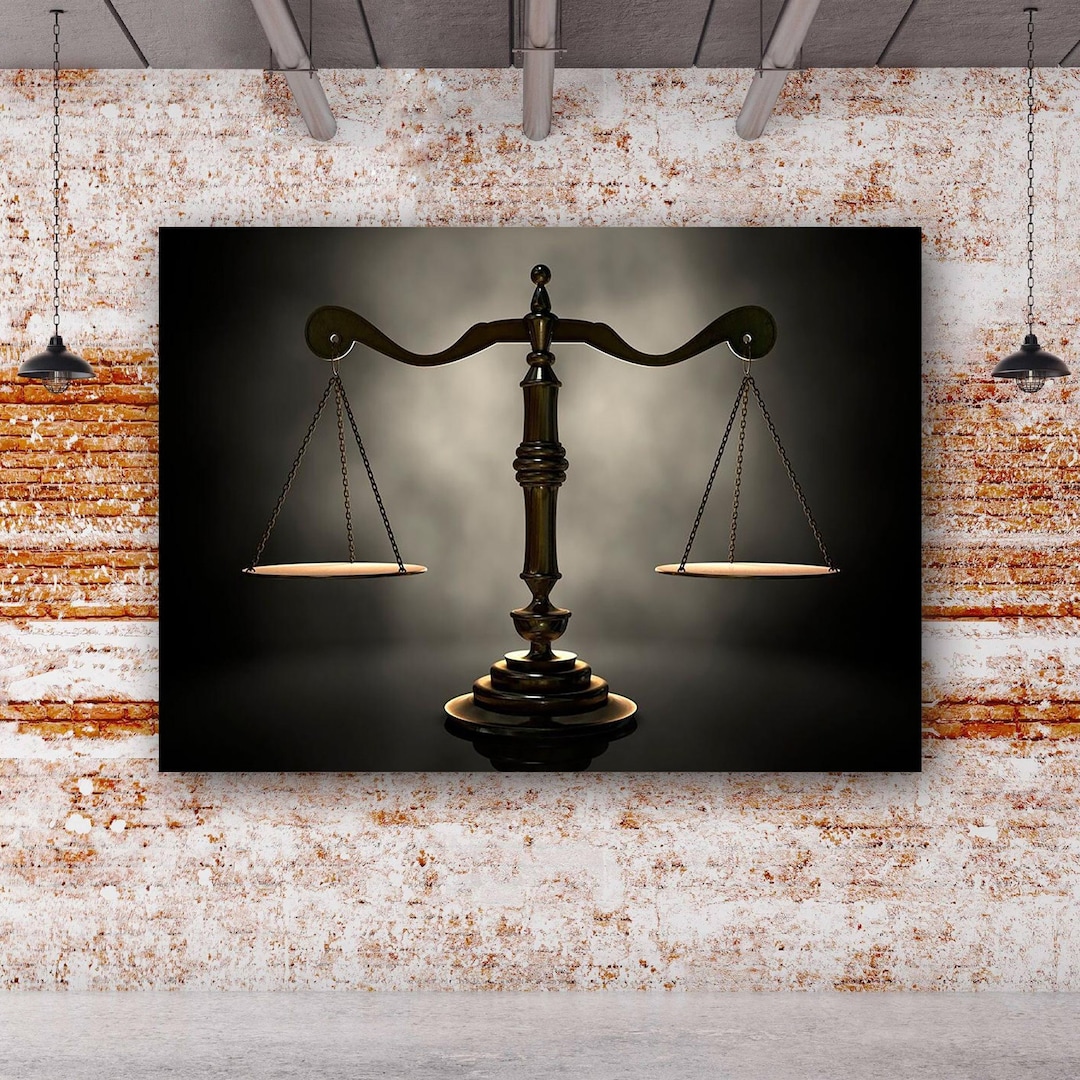 Lawyer Canvas Wall Art,scales of Justice,legal Decor,courtroom Art ...
