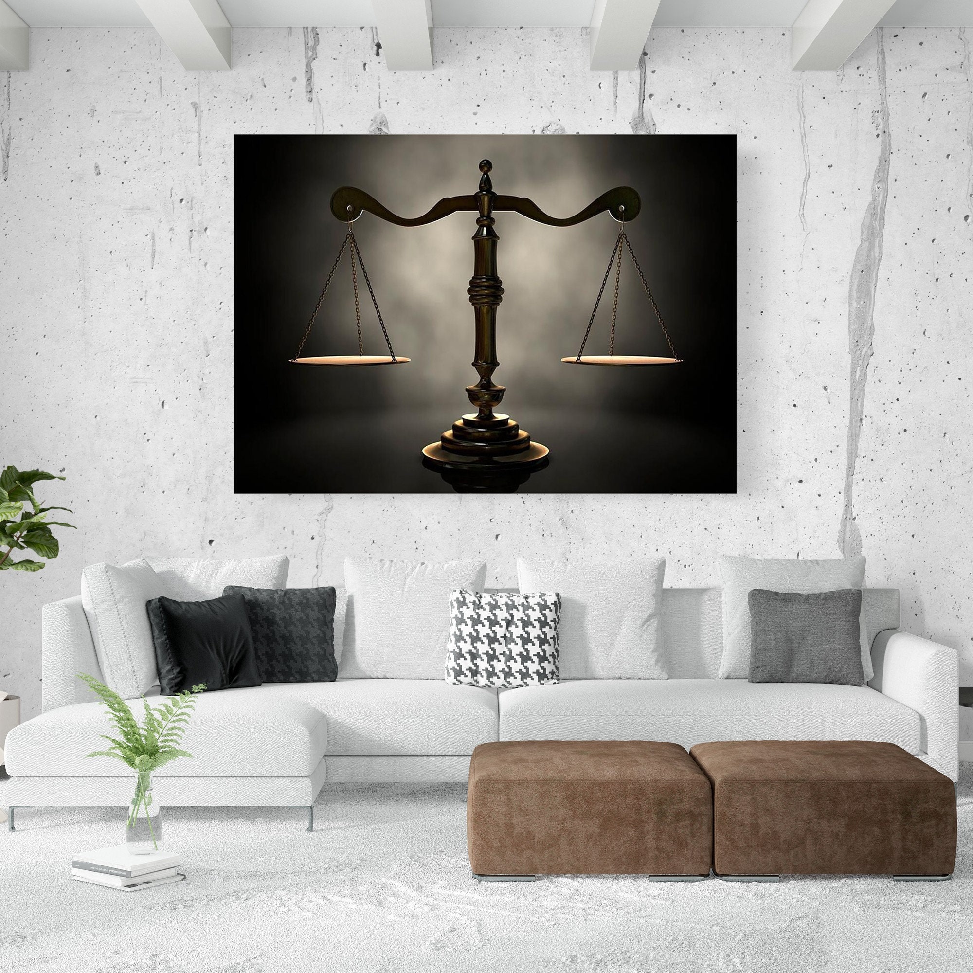 Lawyer Canvas Wall Art,scales of Justice,legal Decor,courtroom Art ...