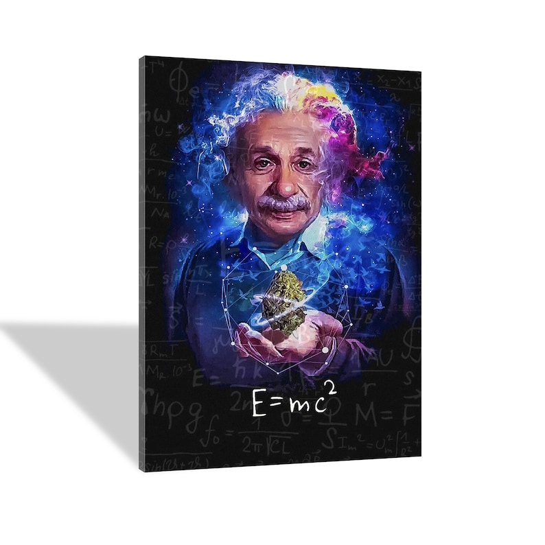 Einstein Illustration Canvas Wall Art, Einstein Graffiti Canvas Wall ...