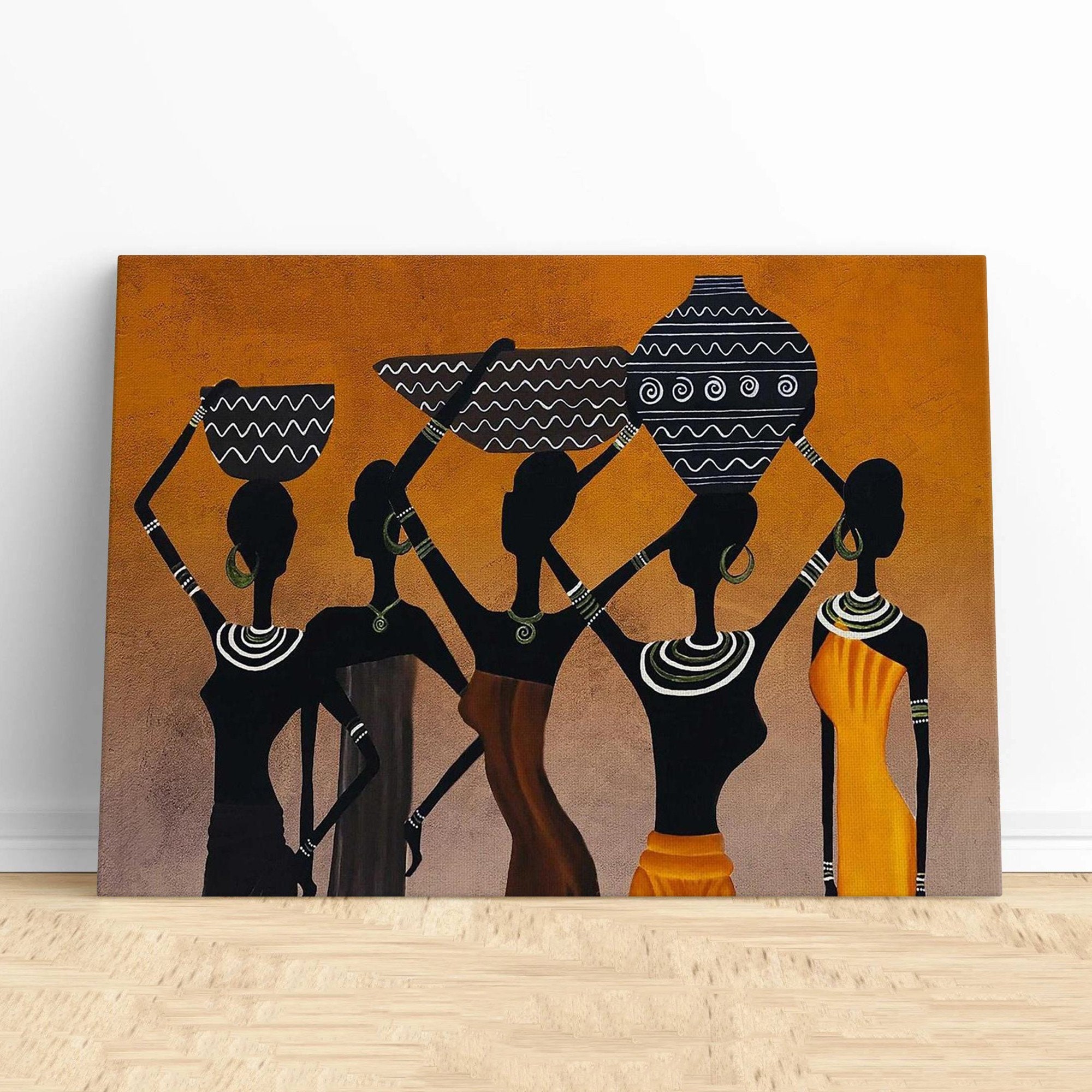 African Traditional Women's Canvas Wall Art Painting, Canvas Wall Art ...
