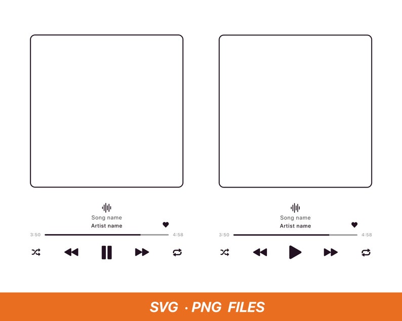 Music Player Svg Png Audio Control Square Album Song Cover Audio ...