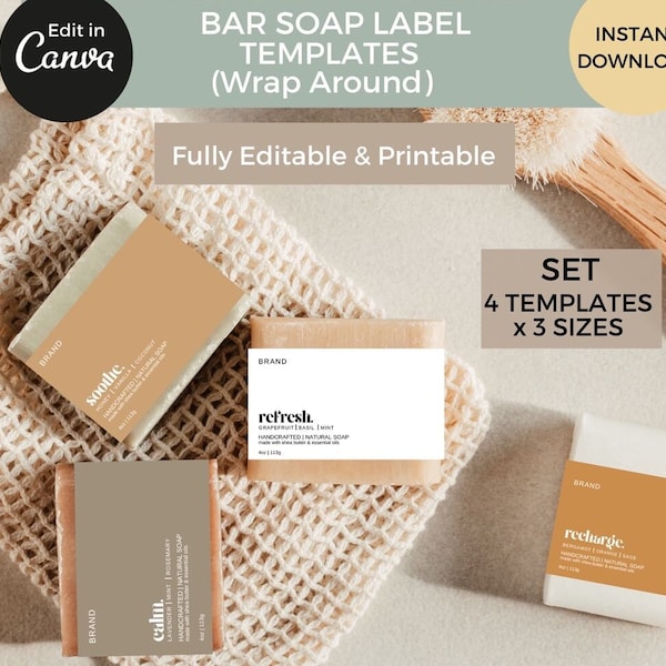 Candle Tin Labels Canva Template, Round Candle Label Template Editable ...