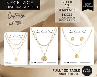 Bracelet Display Card Template Set, Printable Bracelet Cards Logo ...