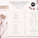 Editable Modern Wedding Program Card Template Canva, Printable Wedding ...