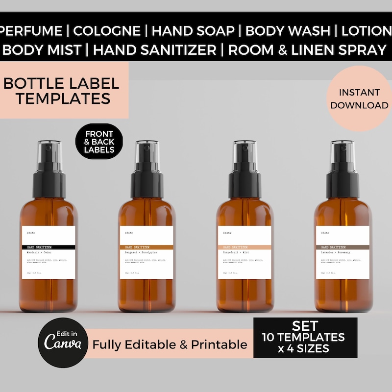 Body Mist Label Template - Etsy
