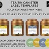 Modern Tea Tin Can Labels Template Editable Canva, Tea Canister Label ...