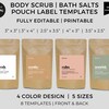 Editable Bath Salts Pouch Labels Template Canva, Printable Body Scrub ...