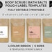Bath Salts Pouch Label Template Editable Canva, Printable Body Scrub ...