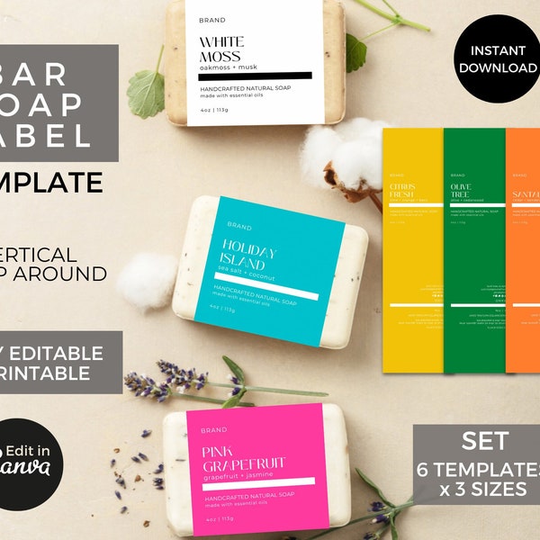 Editable Bar Soap Label Template Canva, Autumn Soap Labels Printable ...