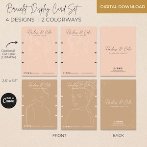 Editable Bracelet Display Card Template Canva, Printable Bracelet Label ...