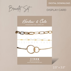 Editable Bracelet Display Card Template Canva, Printable Bracelet Cards ...