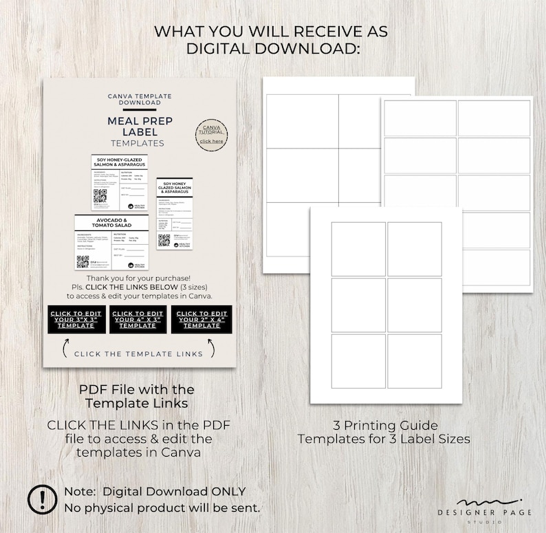 Editable Meal Prep Labels Template Canva, Packed Meal Label Sticker ...