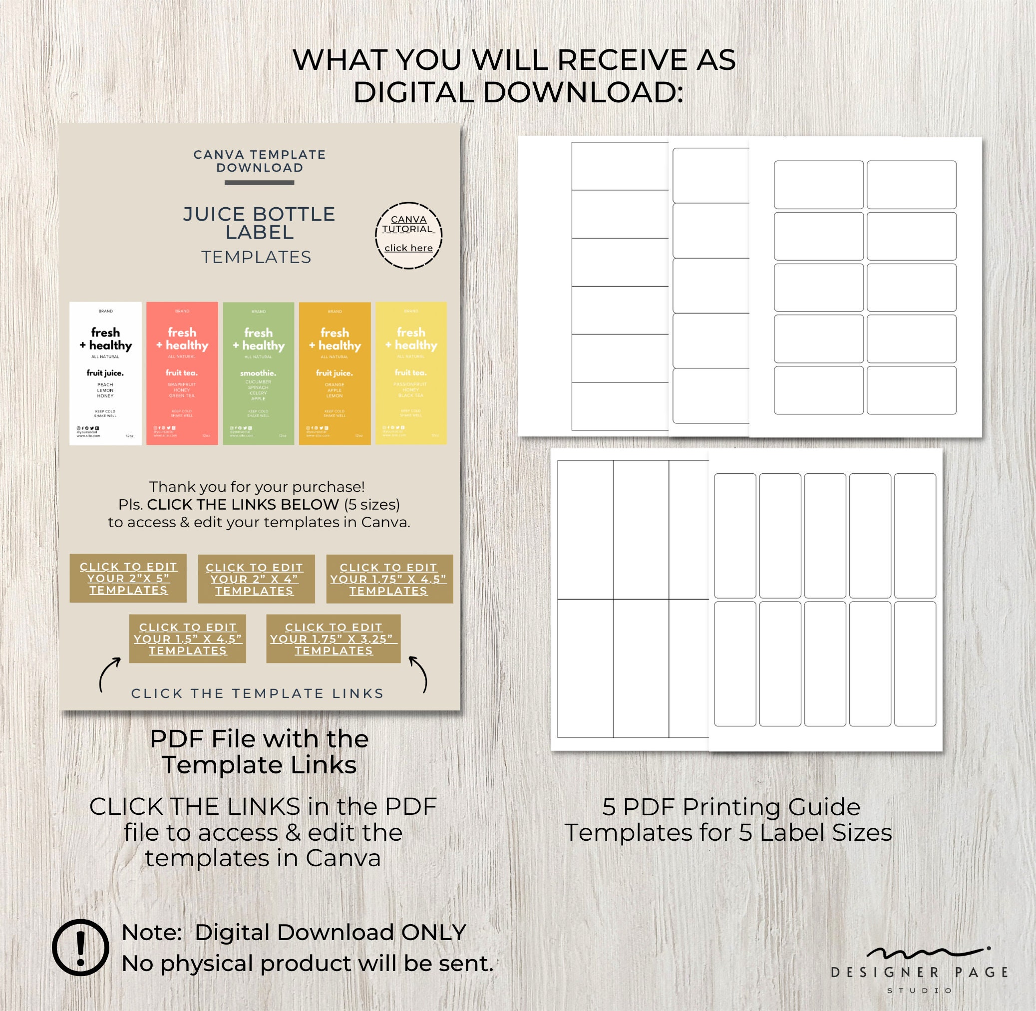 Editable Fruit Juice Bottle Labels Template Canva, Fresh Juice Label ...