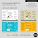 Cat Shampoo Bottle Labels Template Editable Canva, Anti Flea & Tick ...