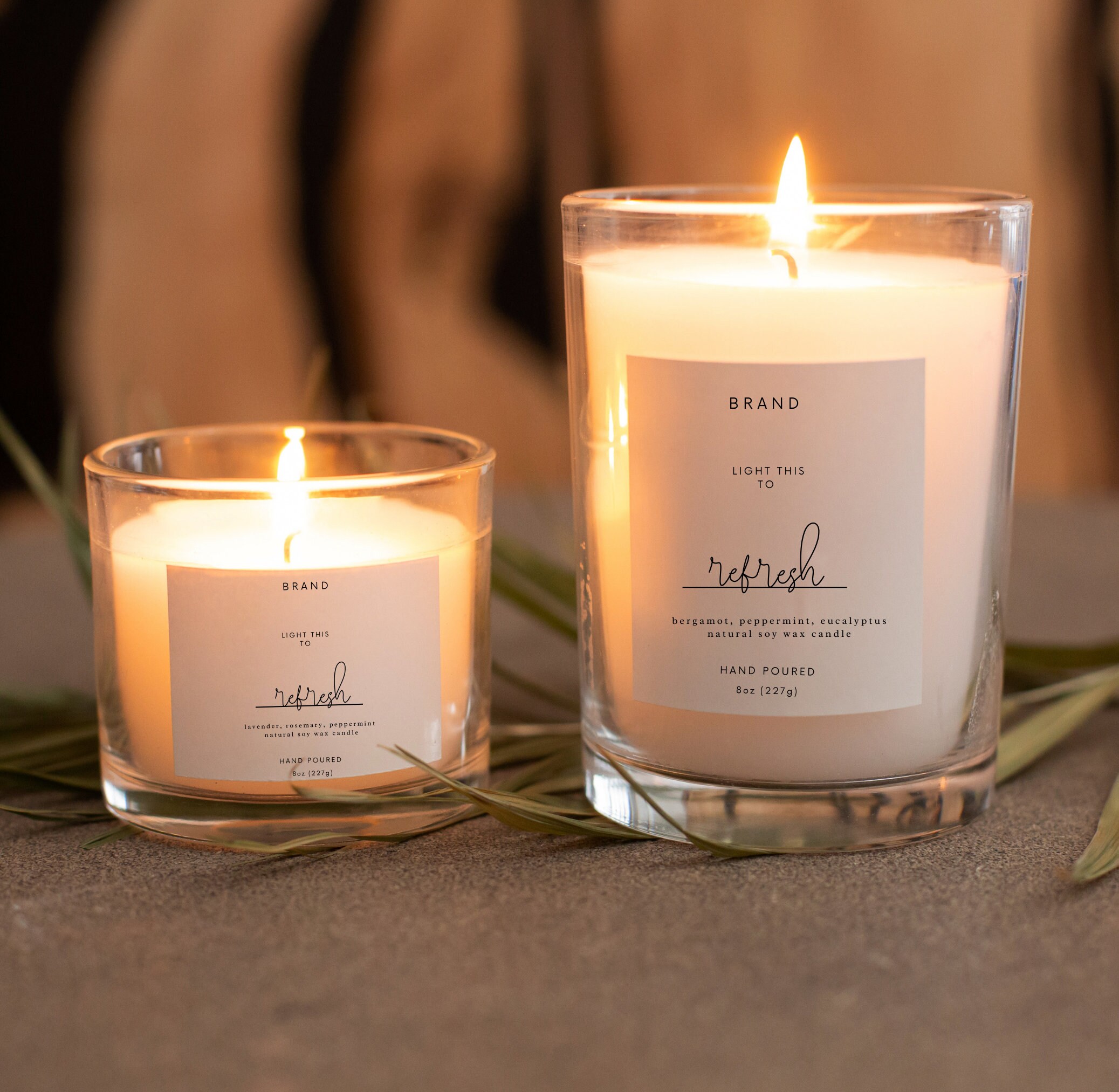 Editable Candle Label Template Canva, Modern Candle Labels Printable ...