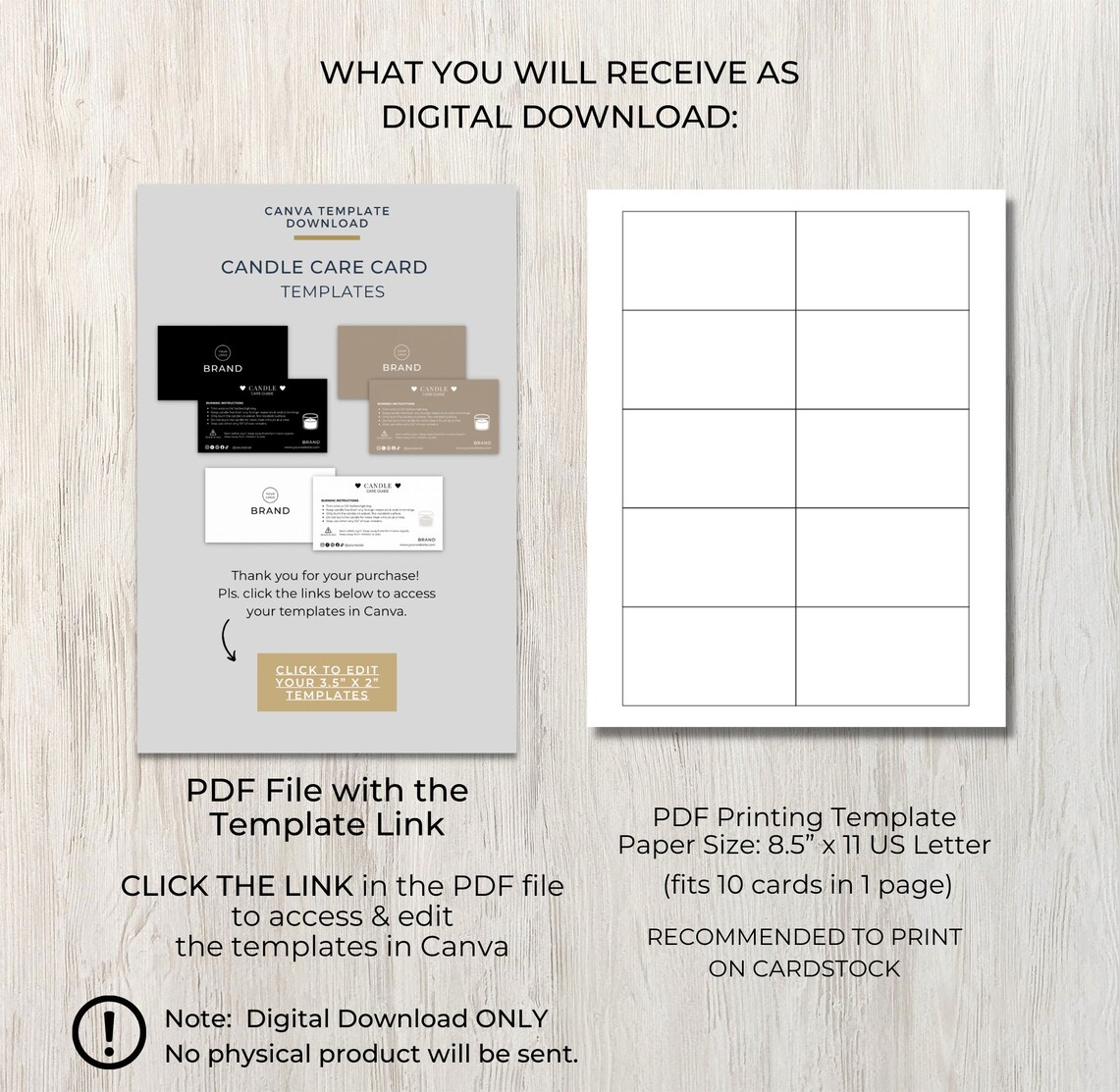 Candle Care Card Template Editable Canva, Printable Candle Care Guide ...