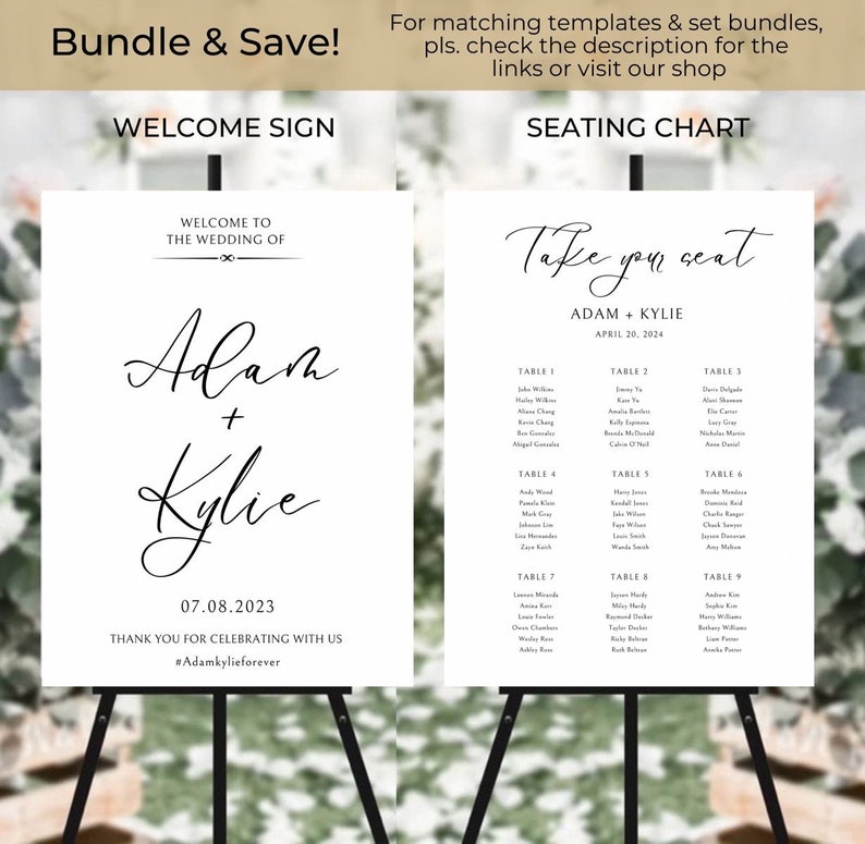 Editable Modern Wedding Program Card Template Canva, Printable Wedding ...