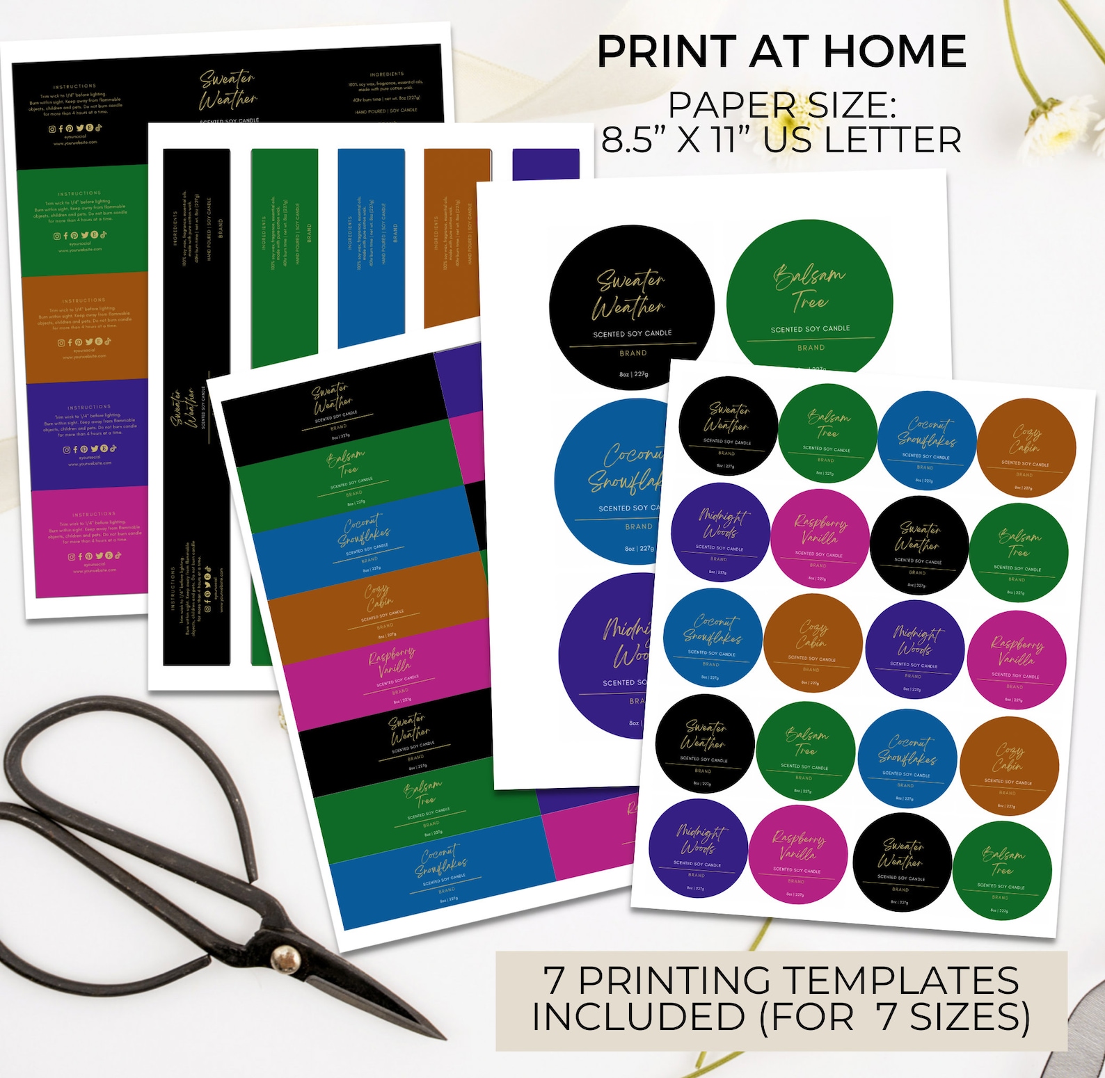 Editable Candle Tin Labels Template Canva, Modern Candle Label Stickers ...