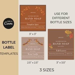 Autumn Hand Soap Bottle Labels Template Canva Editable, Printable Hand ...
