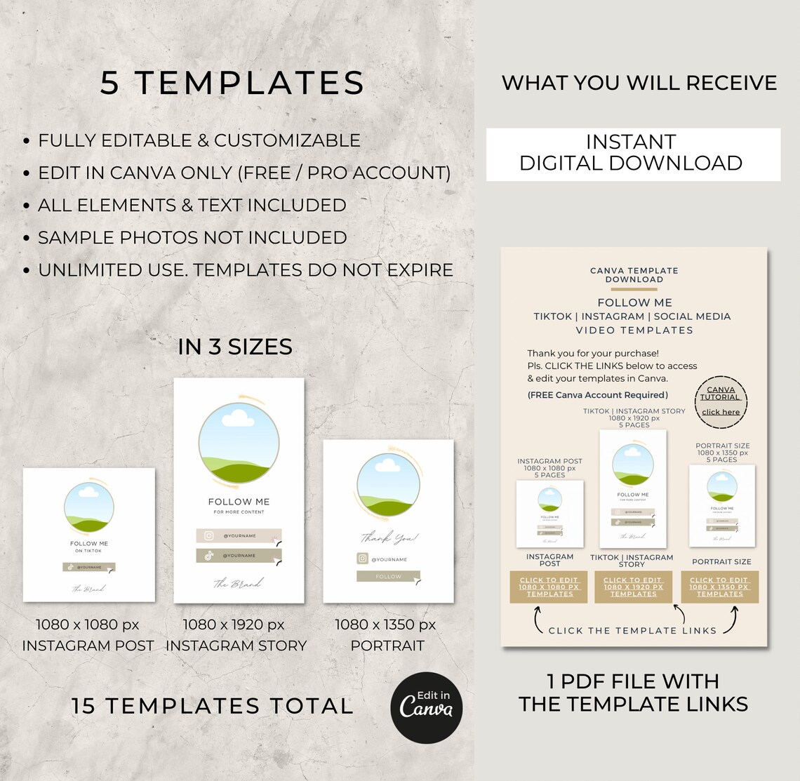 Follow Me on Tiktok Template Canva Editable Tiktok Video - Etsy