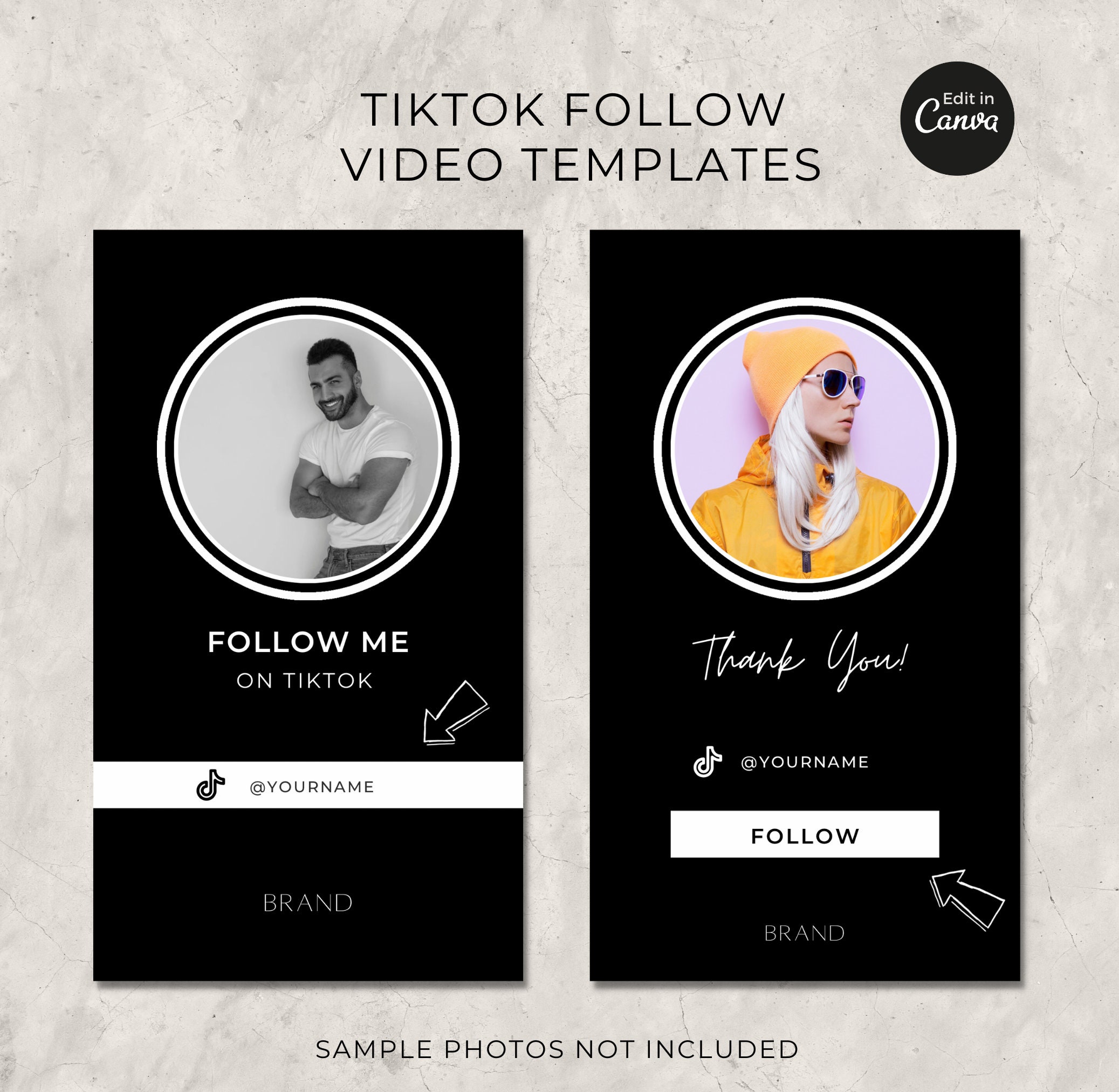 Follow Me on Tiktok Template Canva, Editable Tiktok Post Video ...