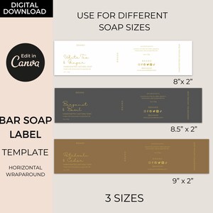 Bar Soap Labels Template Canva Editable, Soap Sleeves Label Printable ...