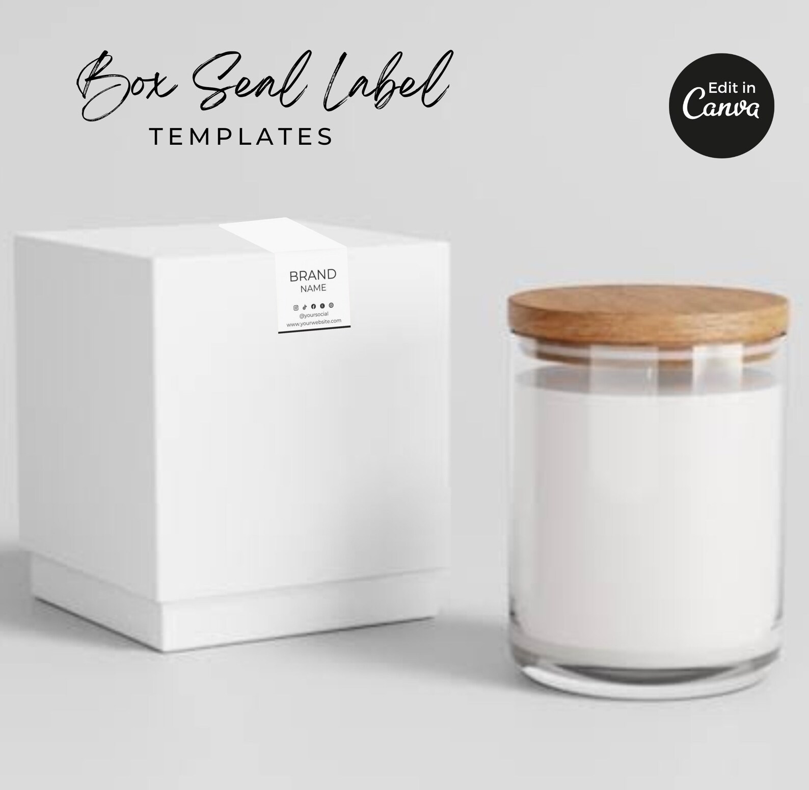 Box Seal Labels Template Editable Canva, Mailer Box Label Stickers ...