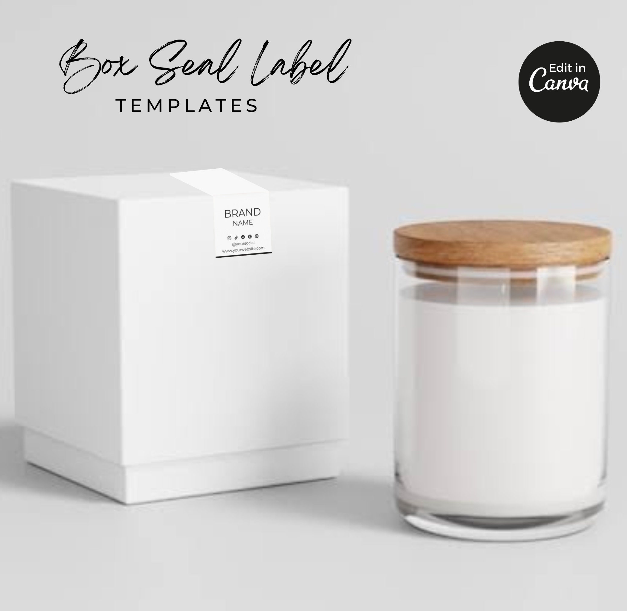 Box Seal Labels Template Editable Canva, Mailer Box Label Stickers ...