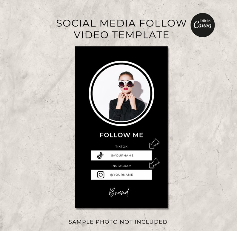 Follow Me on Tiktok Template Canva, Editable Tiktok Post Video ...