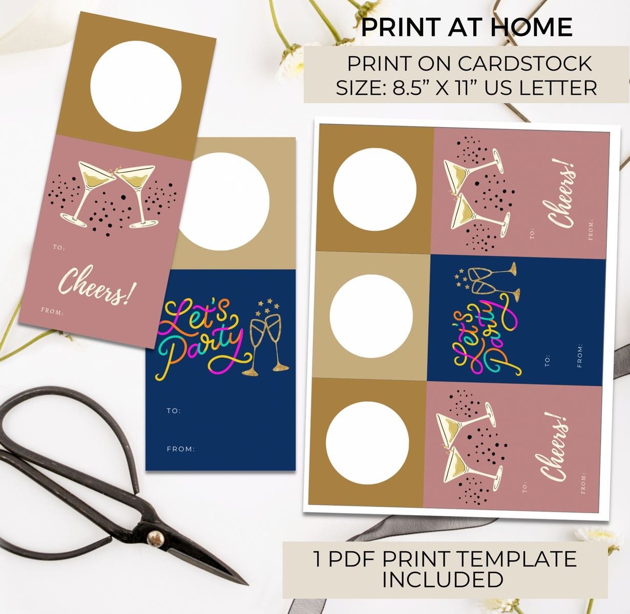 Printable Wine Hang Tags Template Canva Champagne Sparkling - Etsy
