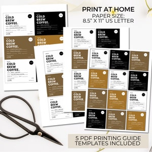 Editable Cold Brew Coffee Bottle Labels Template Canva, Drink Label ...