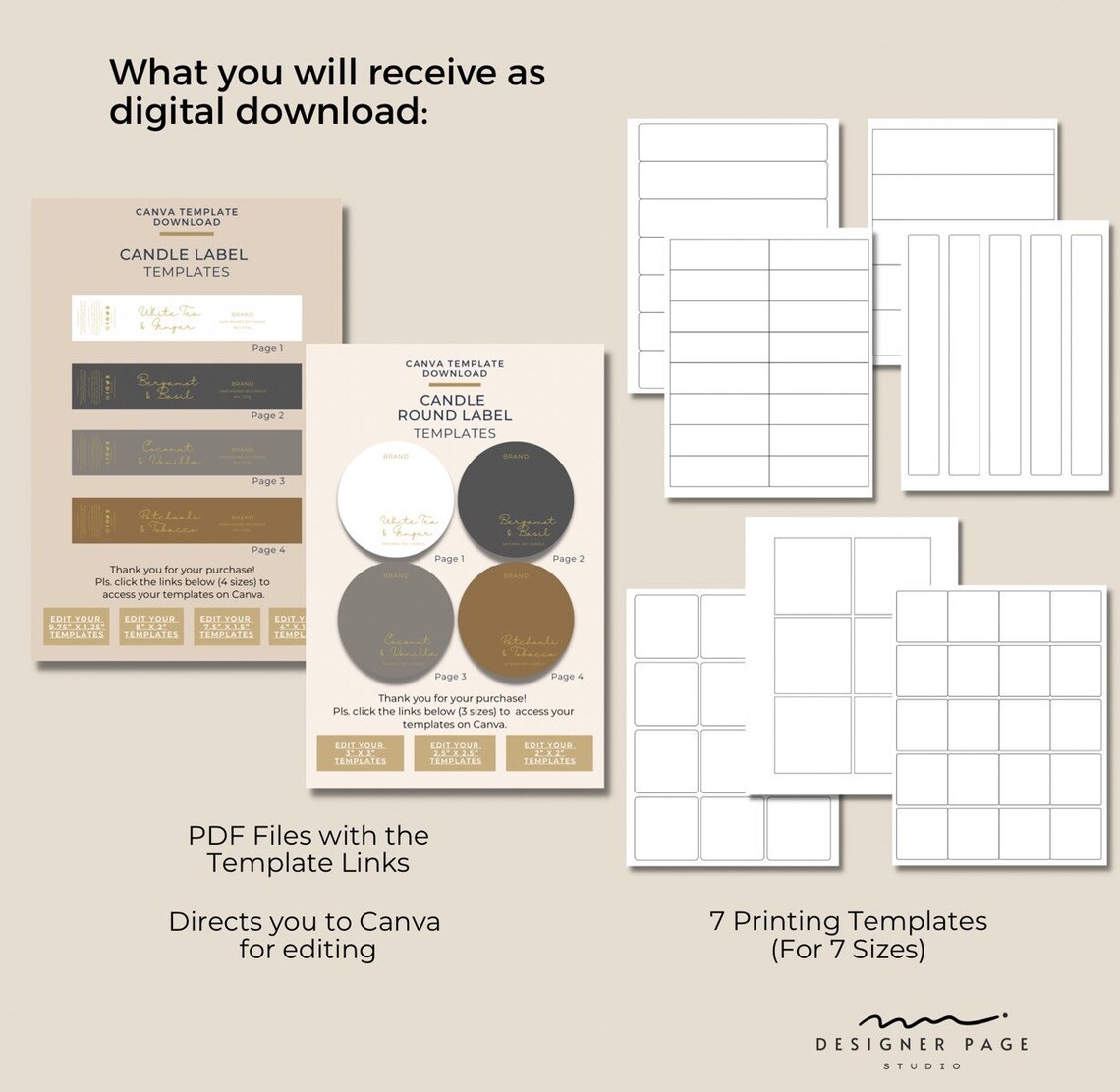 Candle Tin Label Template Editable Modern Candle Labels - Etsy