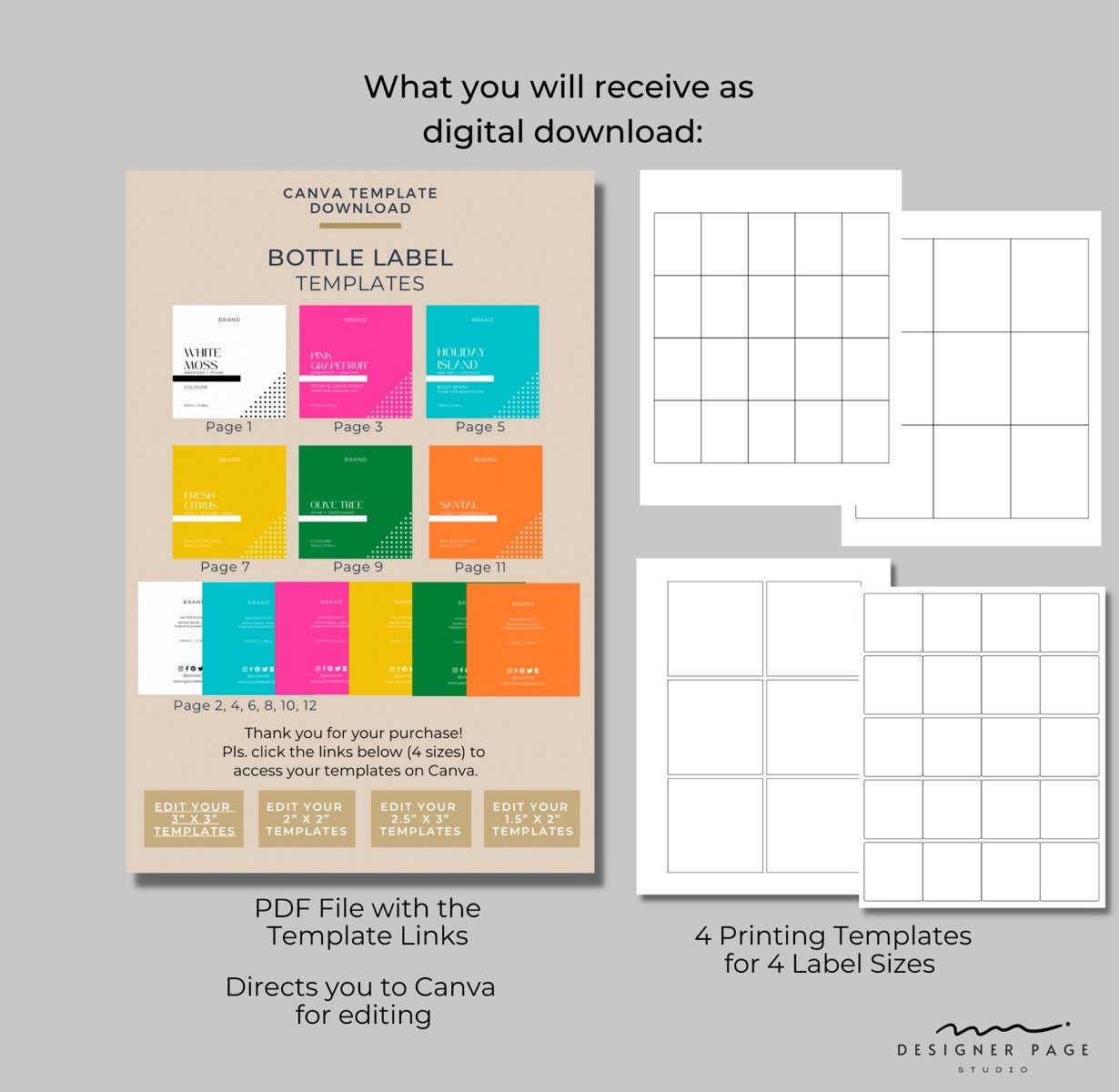 Editable Spray Bottle Labels Template Canva, Room Linen Body Spray ...