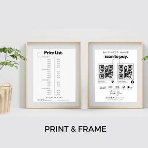Price List Template Editable Canva, Printable Payment Sign Card, Price ...