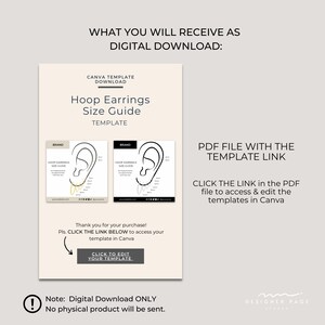 Editable Hoop Earrings Size Chart Template Canva, Printable Earrings ...