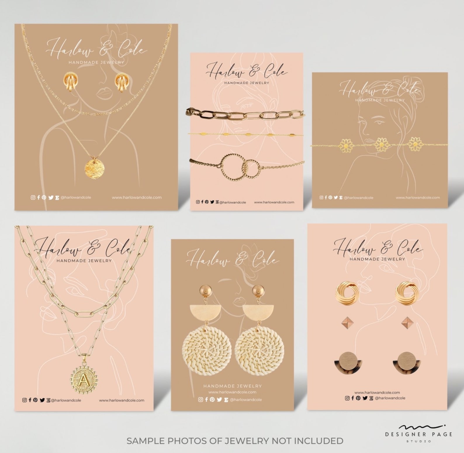 Editable Jewelry Display Card Template Canva, Printable Earrings ...