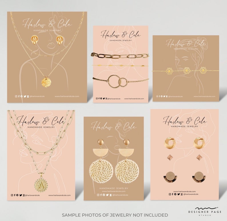 Editable Jewelry Display Card Template Canva, Printable Earrings ...