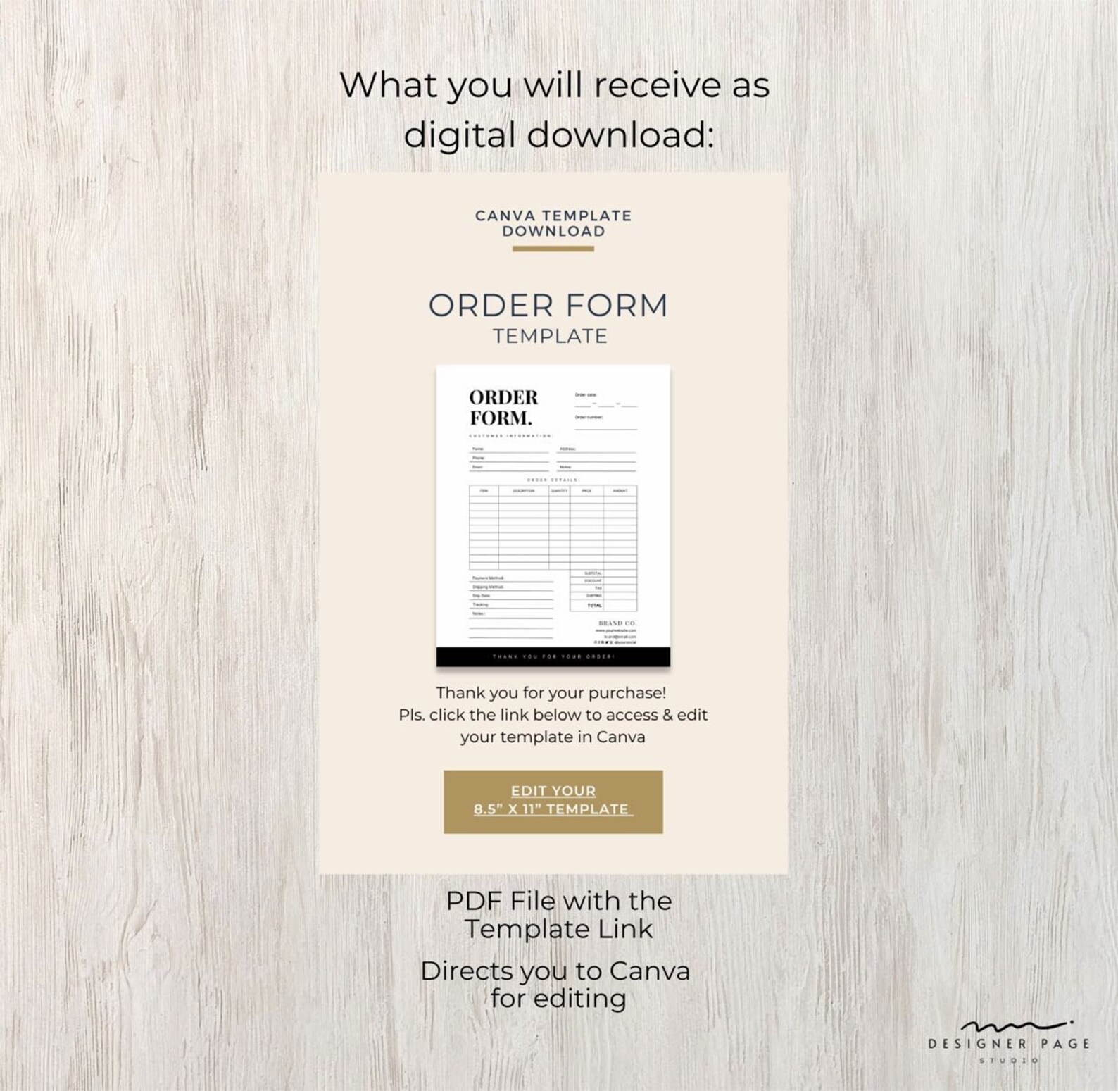 Printable Order Form Template Canva, Editable Purchase Order Forms ...